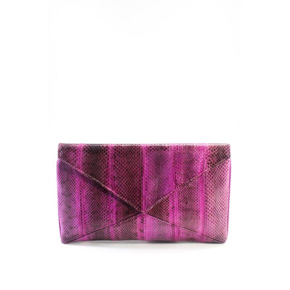 Beirn | Bags | Beirn Womens Striped Snakeskin Print Magnetic Envelope ...